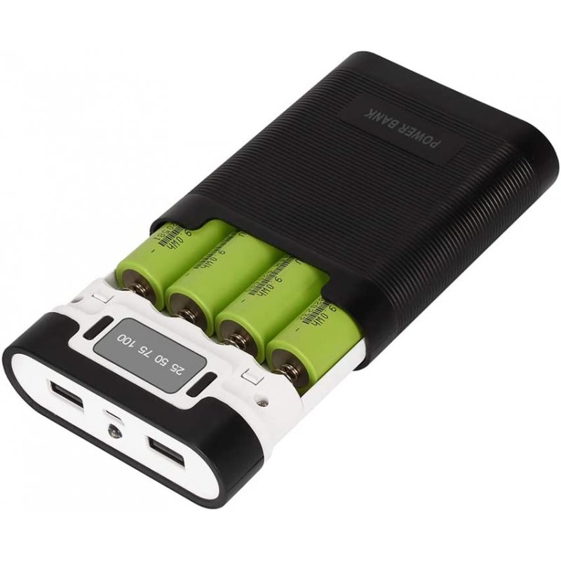 Boitier Portable 4 Slot piles 18650 LCD Display DIY Power Bank (Sans piles)